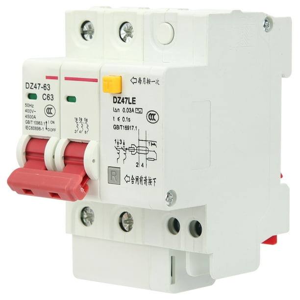 Mini Circuit Breaker,DZ47LE‑63 2 Pole 6‑63A Overload Protection Circuit Breaker Pole Circuit ...