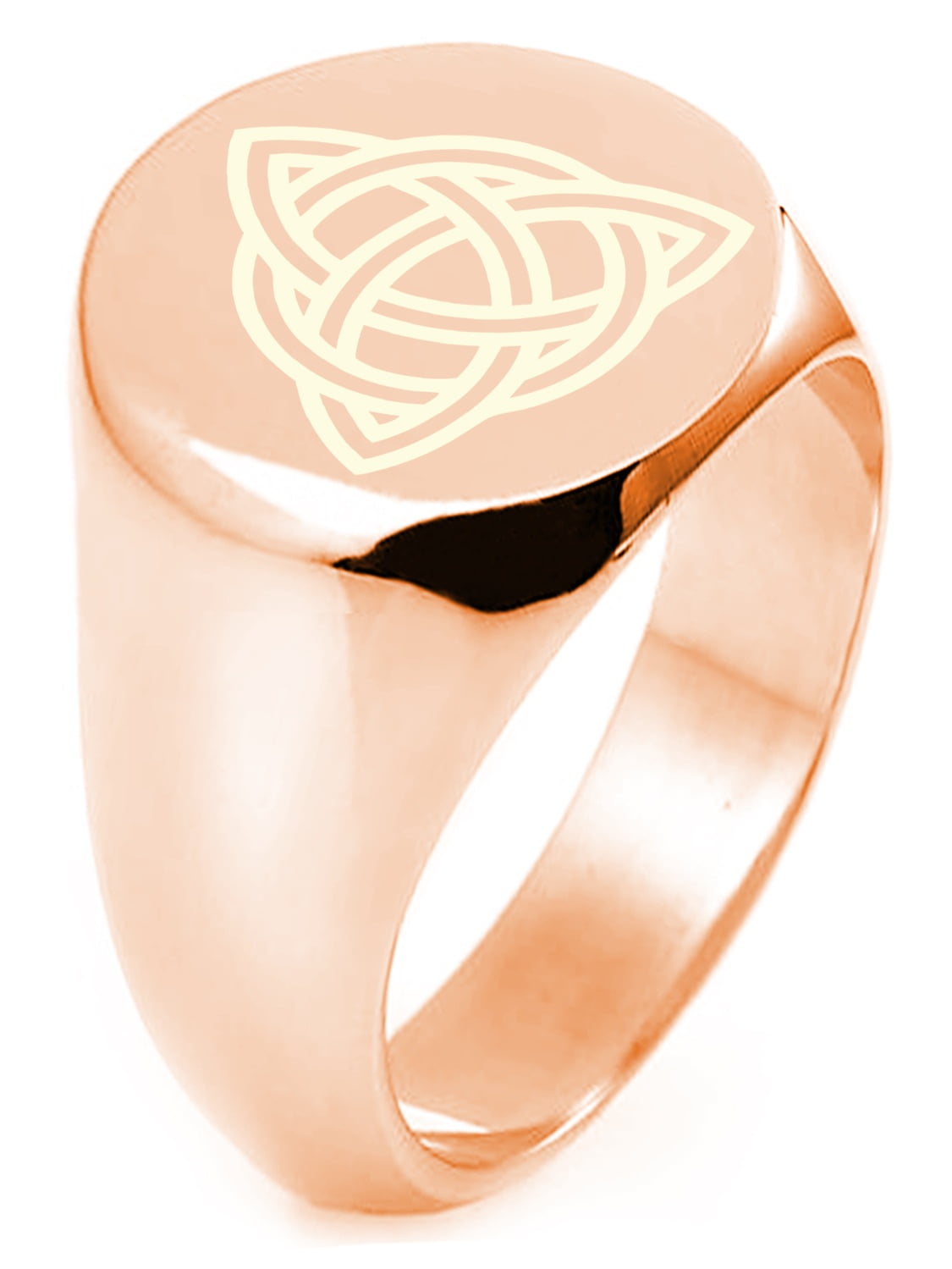 Rose Gold Plated Sterling Silver Triquetra Holy Trinity Symbol Engraved ...