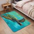 Abstract Turtle Front Door Mat Indoor Entrance, Watercolor Teal ...
