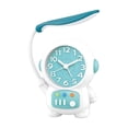 COM1950s Rechargeable LED Desk Lamp with Analog Alarm Clock, Astronaut ...