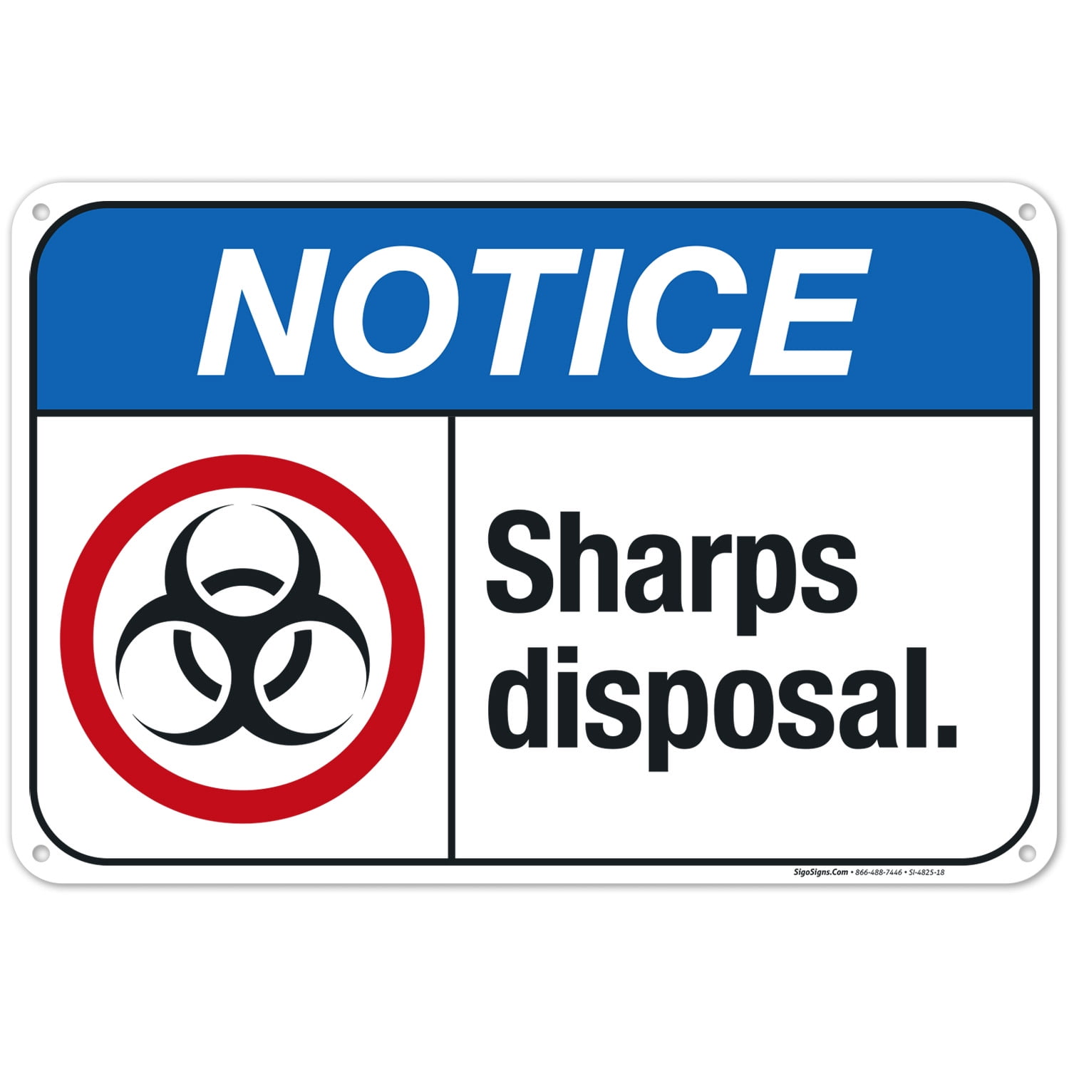 Sharps Disposal Sign, ANSI Notice Sign, - Walmart.com