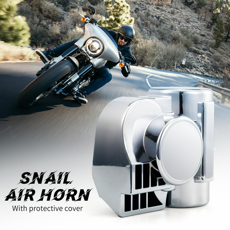 FARBIN Air Horn for Motorcycle Train Horns for Car Truck 150DB Super Loud Car Horn 12V with Button Compatible with with Horn Cover 12V Silver Shell