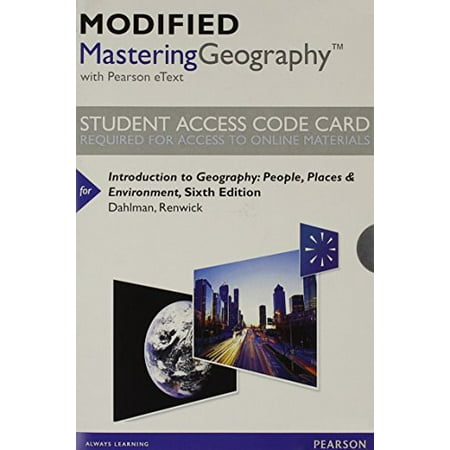 Modified Mastering Geography with Pearson eText -- Standalone Access Card -- for Introduction to ...