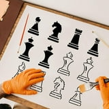 Chess Pieces Stencil 30x30cm Reusable International Chess Pieces ...