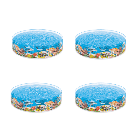 Intex 8ft x 8ft x 18in Deep Sea Blue Snapset Kids Instant Swimming Pool ...