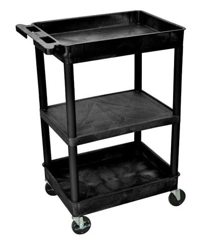 3 Shelf Black Tub Cart - Walmart.com