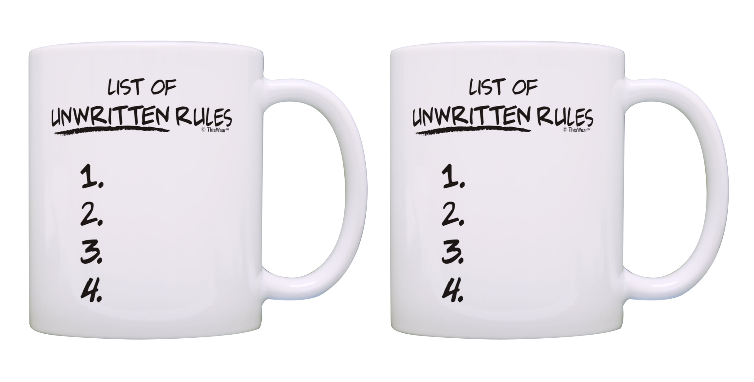 Thiswear Funny Quote Mugs List Of Unwritten Rules Funny Coffee Mug Set