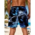 Blue and white swirl abstract print men's sports shorts, made of ...