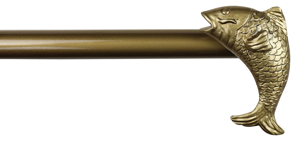 Urbanest 3/4" Adjustable Fish Curtain Rod, Renaissance Gold, 28" to 48 ...