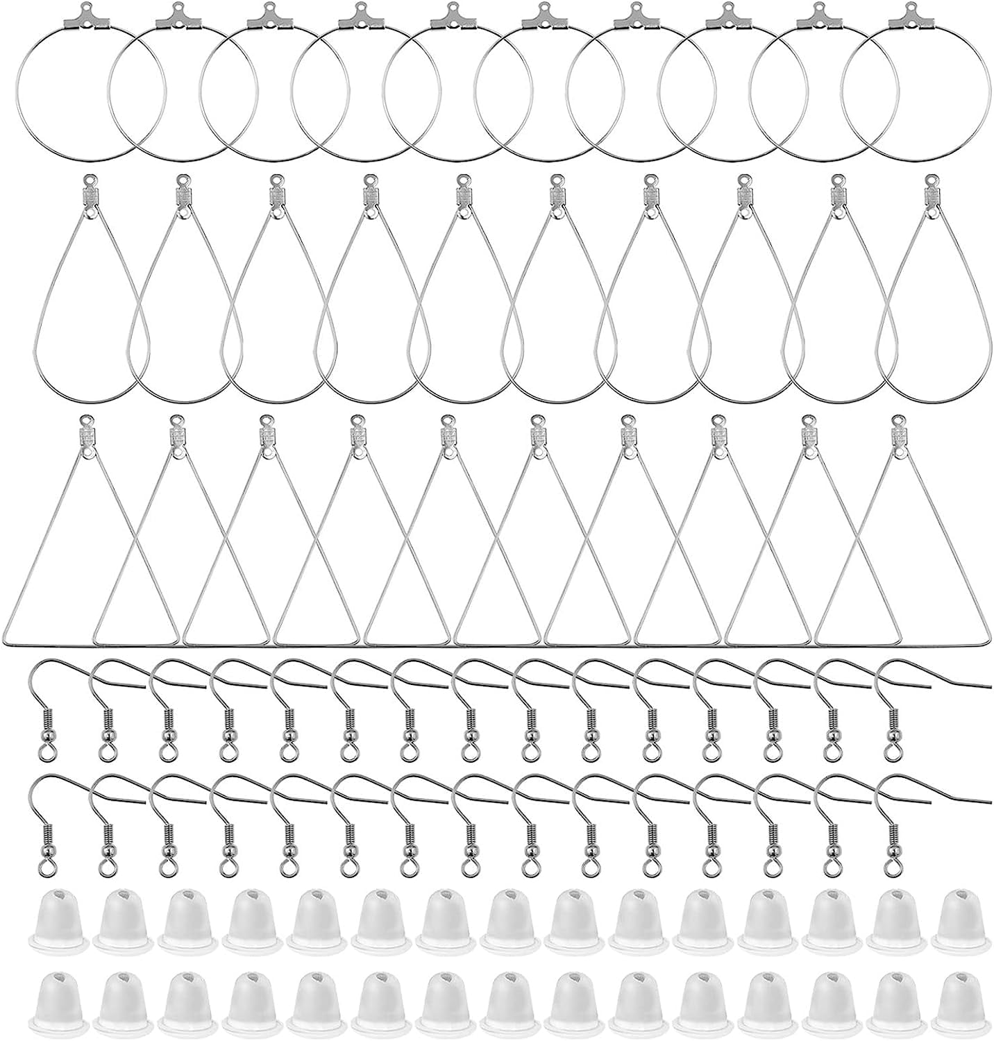 DIY Teardrop Triangle Geometric Earring Round Hoop Making Kit Pendant ...