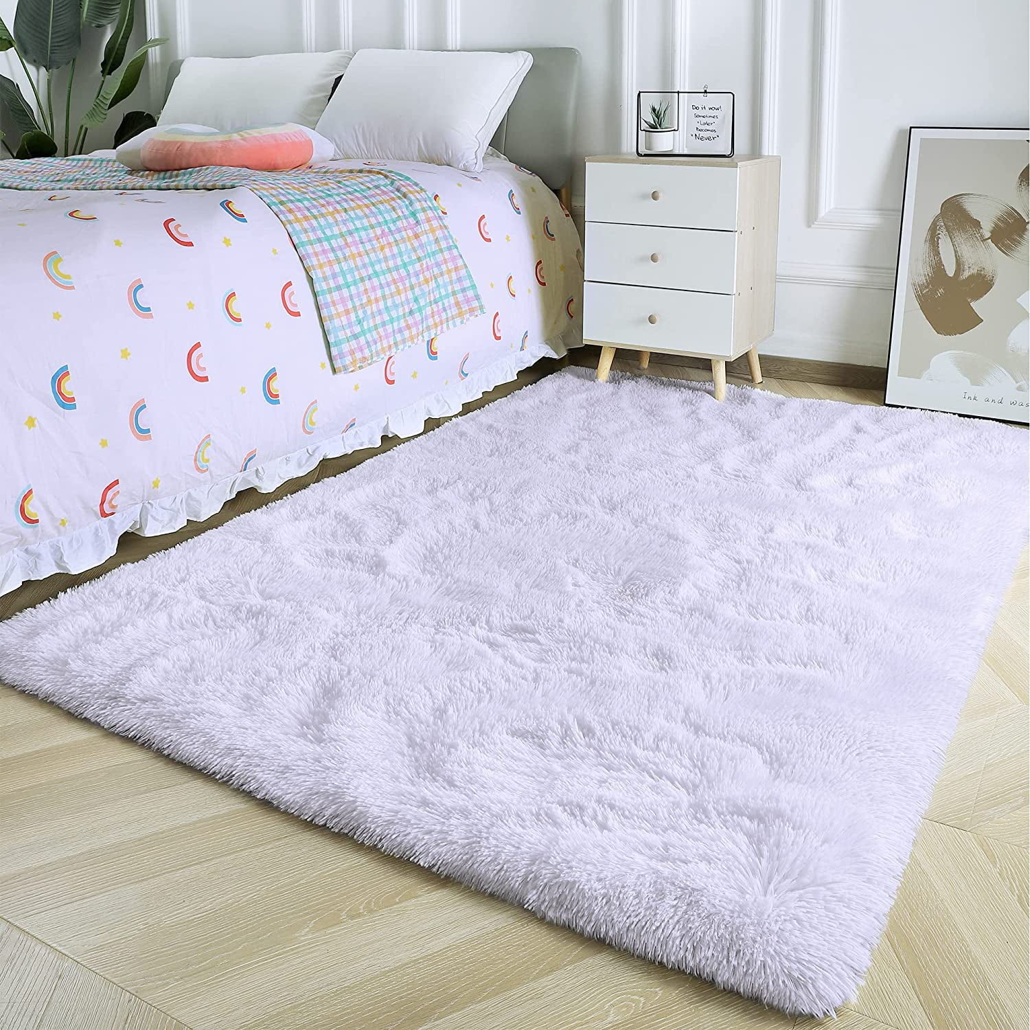 TWINNIS Super Soft Fluffy Area Rugs Shaggy Floor Carpets for Bedroom ...