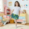 Blue Green Flowers Leaves Hawaii Style Girls' Skirts A-Line Skirts with ...