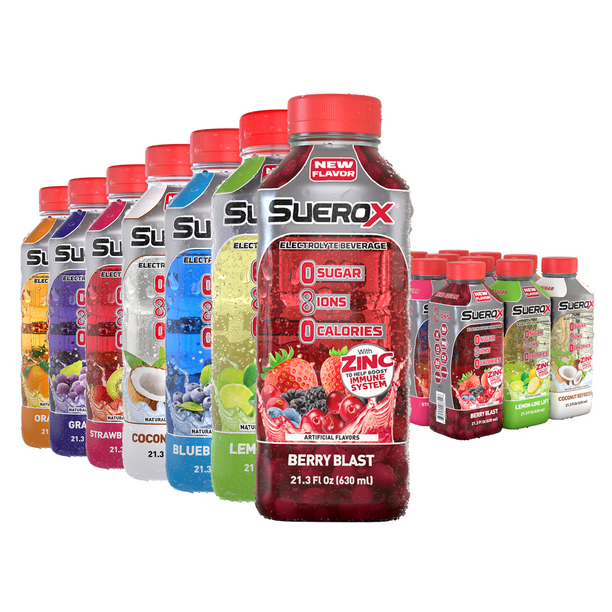 SueroX Zero Sugar Electrolyte Drink, Ultimate Pack, 21 oz , 12 ct ...