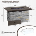 43" Propane Gas Faux Stone Fire Pit Table Outdoor Rectangular Firepit ...