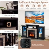 Costway Fireplace TV Stand with Led Lights & 18'' Electric Fireplace ...