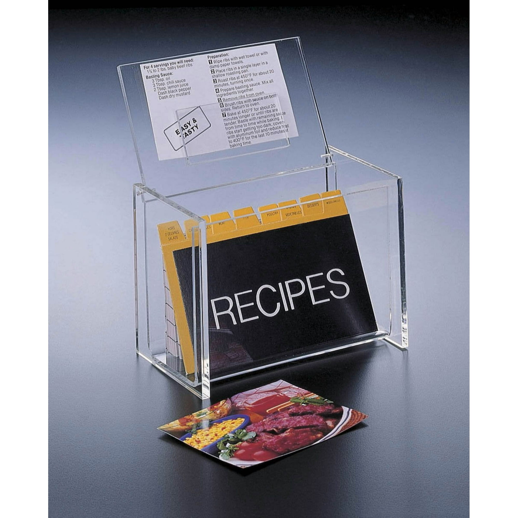Click here for Kpataubaa Acrylic Lucite Recipe Box Holder With Li... prices