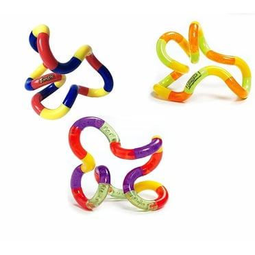 Tangle Jr. Brain Tools Textured Sensory Fidget Toy, 3 Pack, Pink Yellow ...