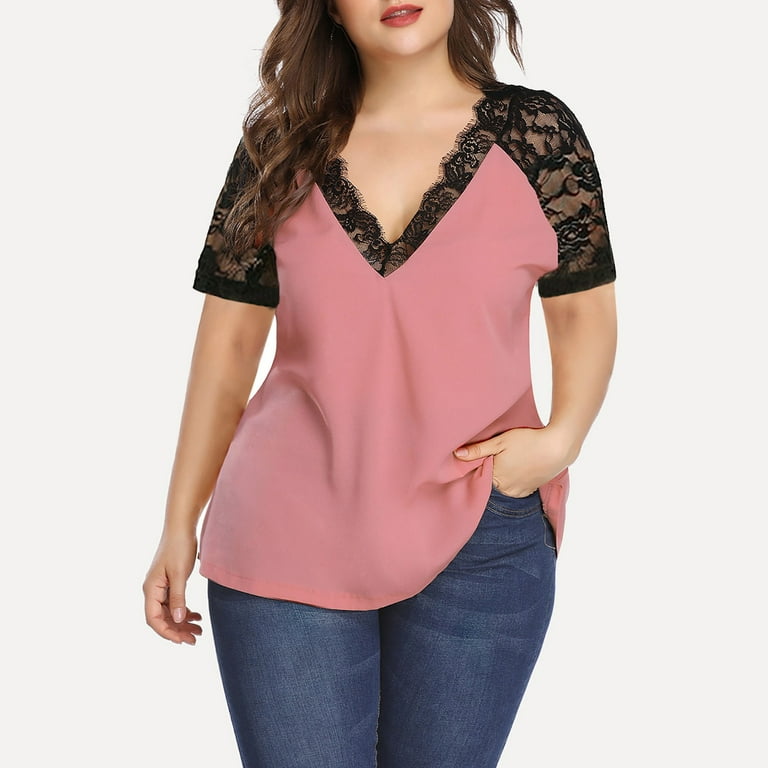 Plus Size Lace Peplum Top