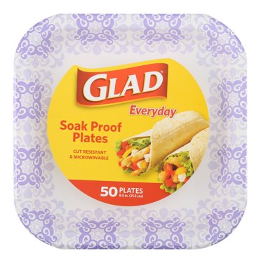 Glad Paper Plates, 8.5", Pink Flower, 50 Ct - Walmart.com