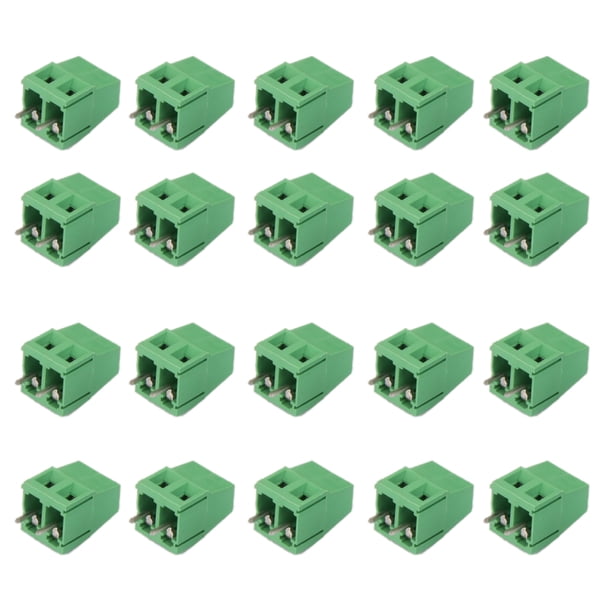 20 Piezas 2 Pines 2P Enchufable Bloque de Terminales Tornillo PCB ...