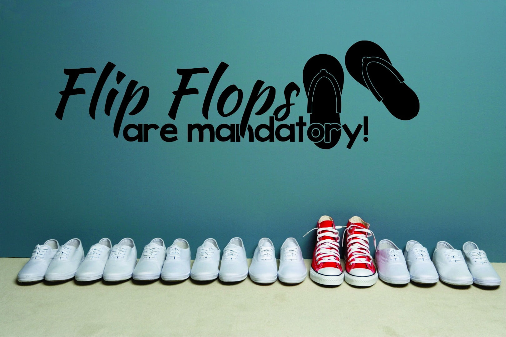 Decal Wall Sticker : Flip Flops Are Mandatory! Quote 20x30 Inches ...
