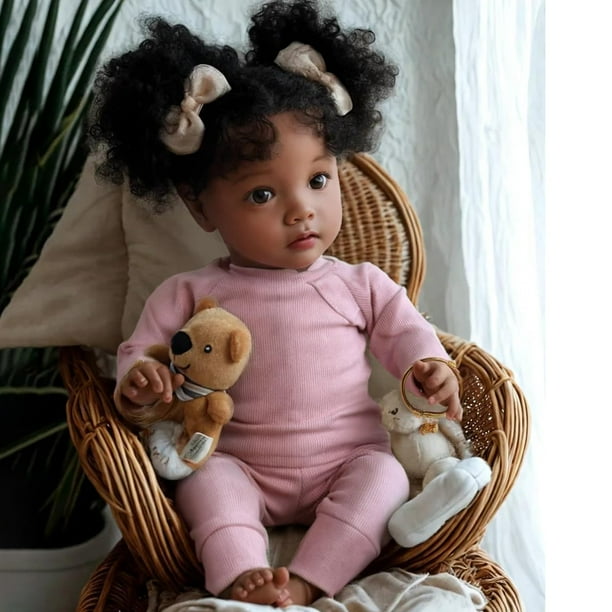 Muñeca Reborn Babeside Daisy Black Girl de 50 cm con ropa | Bodega Aurrera en línea