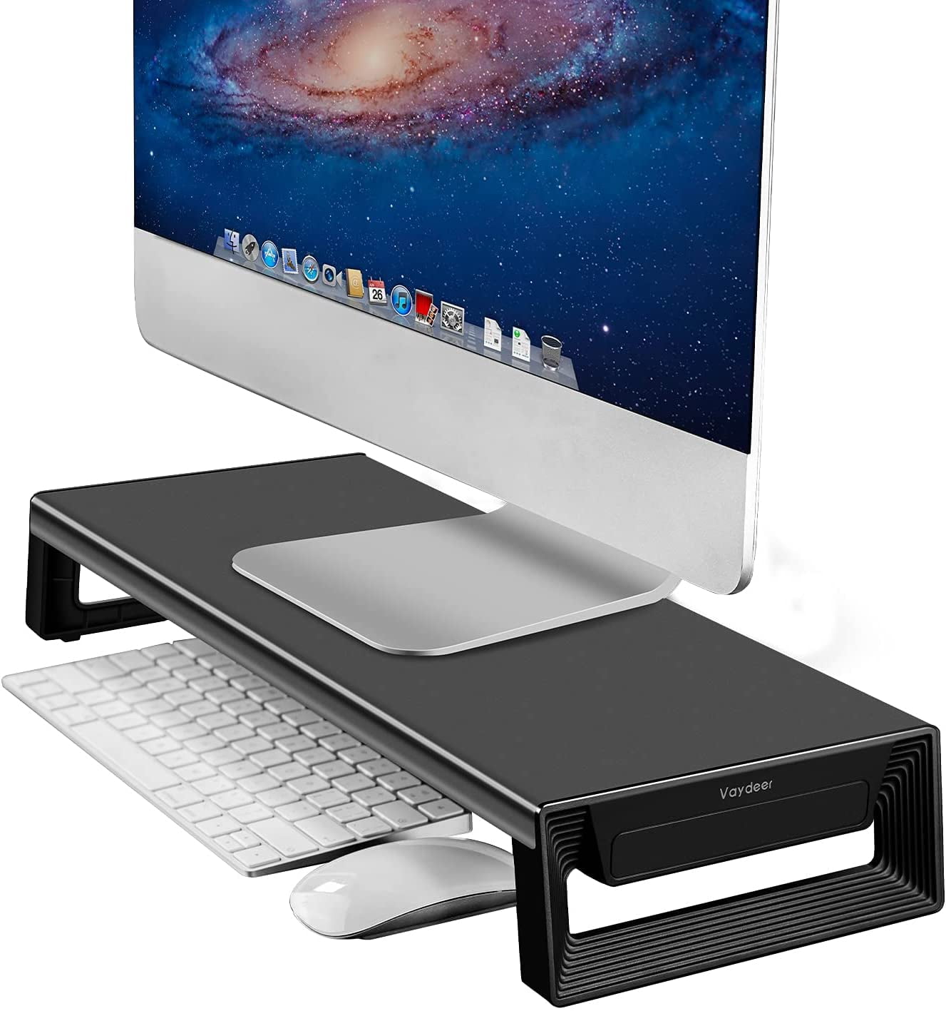 VAYDEER Trapezoid Iron Monitor Stand with Extra Storage Durable and ...
