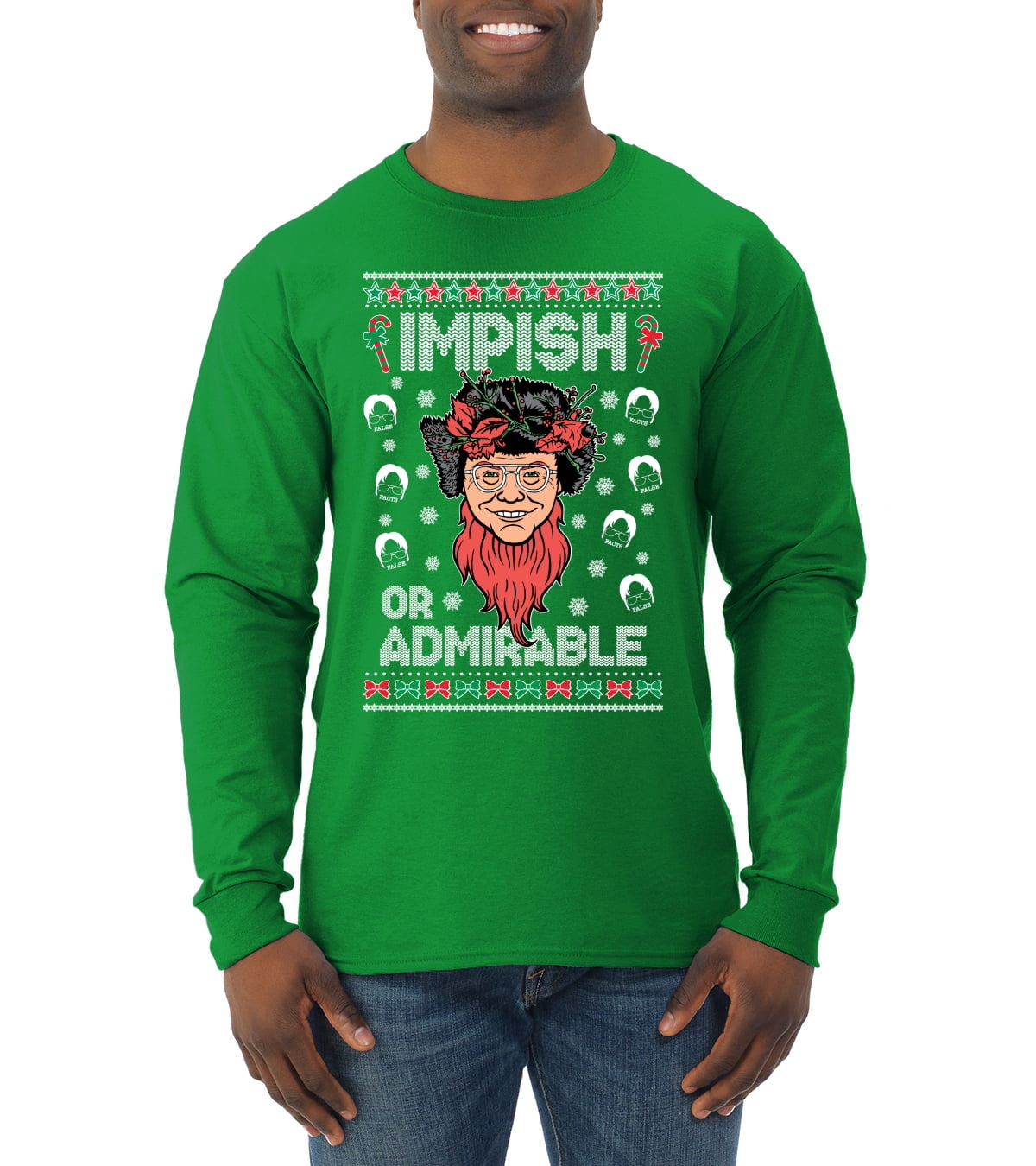 Impish or Admirable Dwight Schrute Ugly Christmas Sweater Mens Long ...