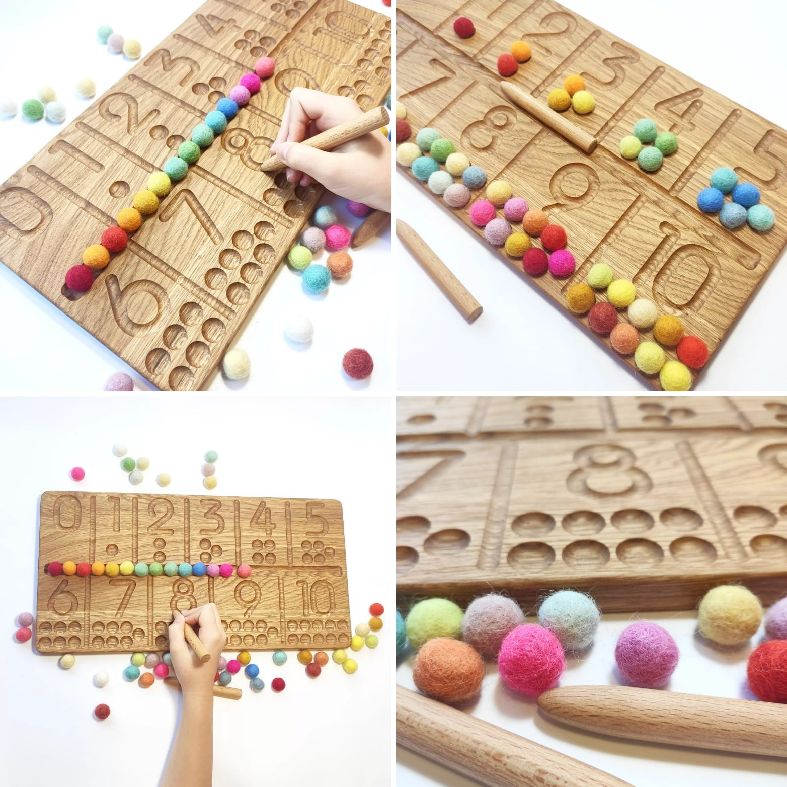 Montessori number tracing board for learning numbers 1-10, homeschool ...