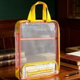 Color Block Handheld File Bag, A5 Large Capacity Tote, Transparent ...