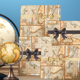 World Map Globe Travel Bon Voyage Gift Wrapping 16ft Roll Paper ...