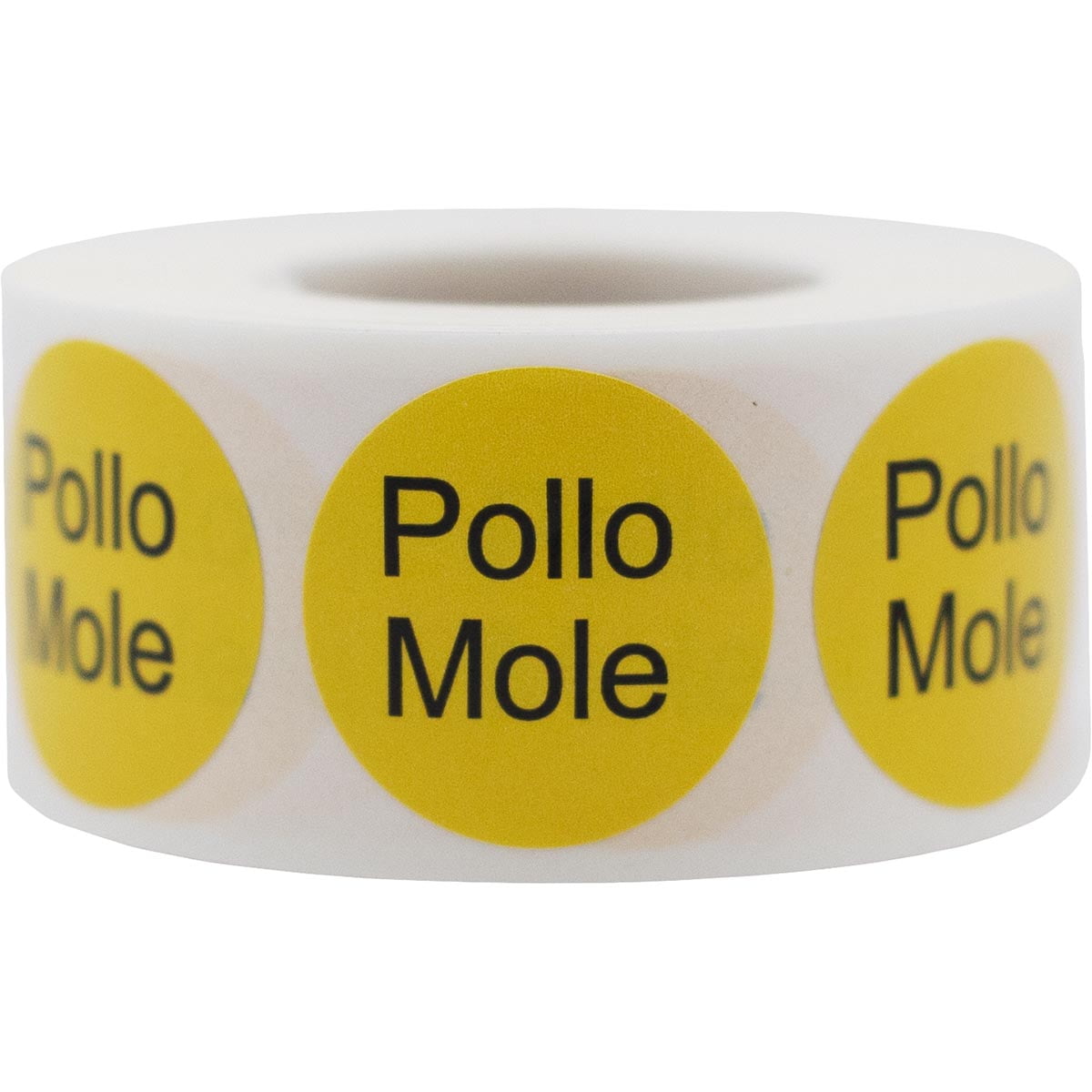 Pollo Mole Yellow Deli Labels | 1 Inch Round - 500 Pack - Walmart.com