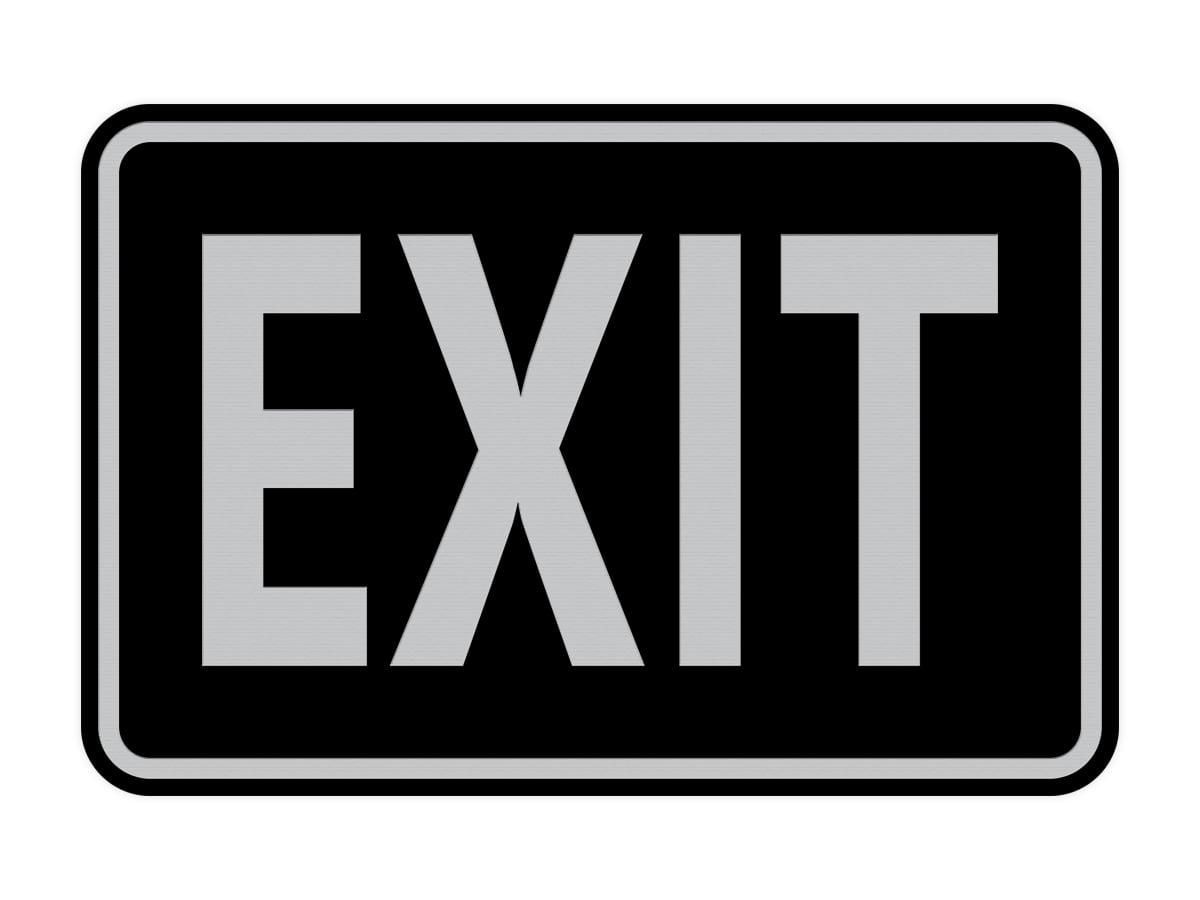 Classic Framed Exit Sign (Black / Silver) - Large - Walmart.com