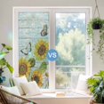 Country Yellow Sunflower Butterfly Window Privacy Film, Rainbow Film ...