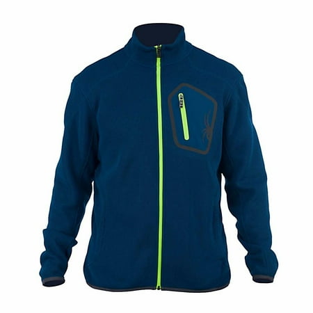 Spyder Men's Paramount Soft Shell Jacket, Poseidon/Neon Green, Large ...