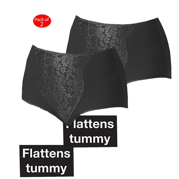 Bali Bali Light Control Lace Panel Brief 2 Pack Color 2 Black Size