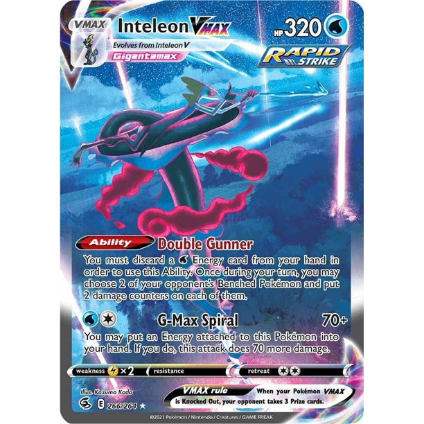 Pokemon Fusion Strike Inteleon VMAX #266 (Alternate Art) - Walmart.com