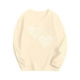 Girls Long Sleeve Sparkle Heart Top, Beige Rhinestone & Star Design ...