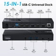 Universal Dock Station, 15-in-1 USB Dock with 100W Charge, HDMI&DP ...