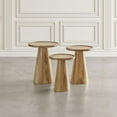 Jofran Knox Mid-Century Modern Solid Hardwood Round Accent Tables (Set ...