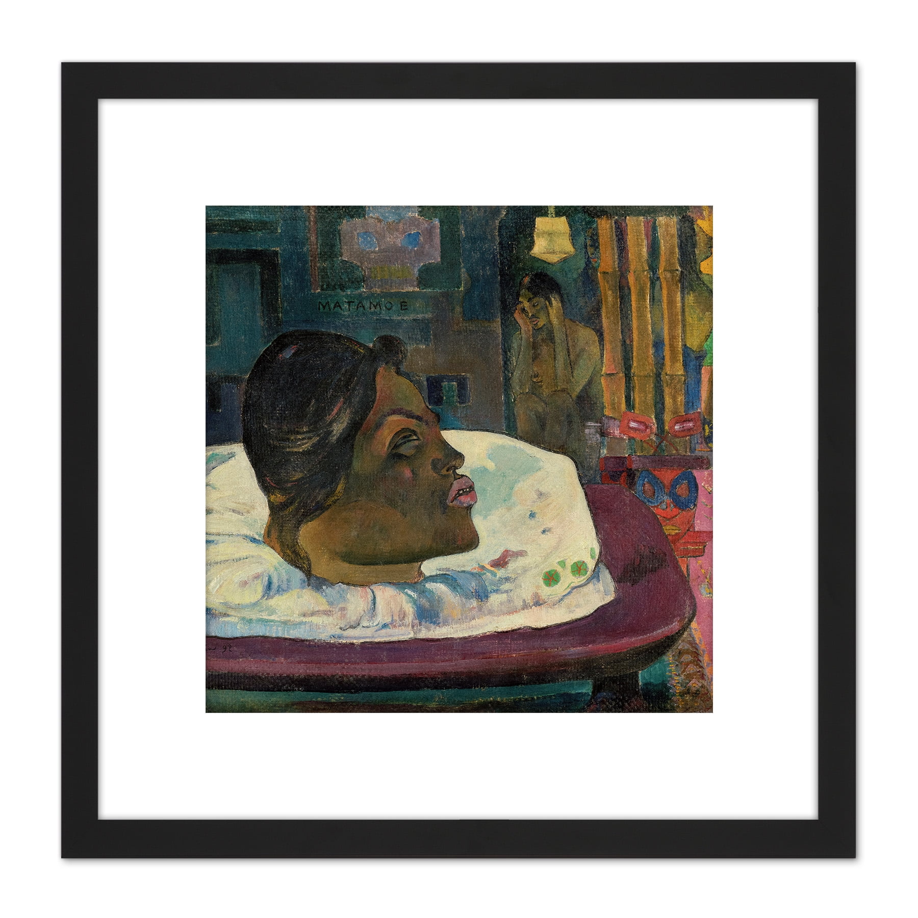 Gauguin Arii Matamoe Royal End Tahiti Painting 8X8 Inch Square Wooden ...
