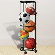 Champro Sports Rolling Basketball Ball Rack and Cart, 4 Rows, 16 Ball ...