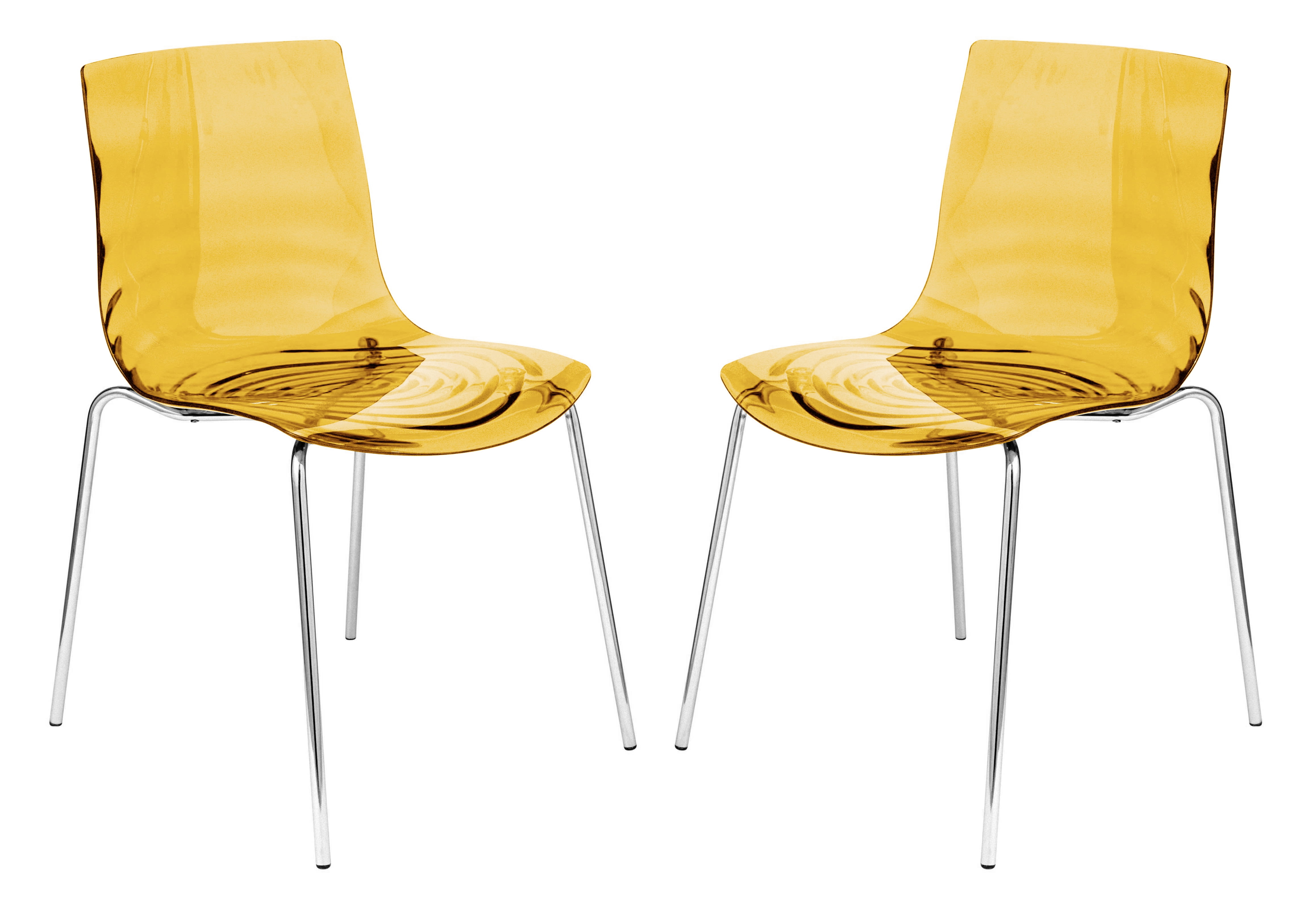 LeisureMod Astor Modern Water-Drip Design Dining Chair in Orange Set of ...