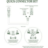 Vego Garden Hose Fitting Quick Connector Set with Water Stop & Lock ...