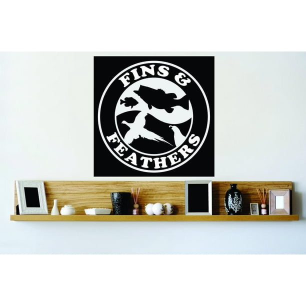 Custom Wall Decal Vinyl Sticker : Fins And Feathers Fishing Hunting ...