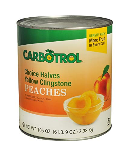 Carbotrol #10 Juice Packed Canned Fruit, Peach Halves (6 - 105oz Cans ...