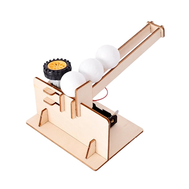 Electric Ball Pitching Machine Kits Stem Toys Puzzle Assembling Wooden ...