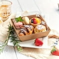 100 Pack Kraft Paper Charcuterie Boxes with Clear Lids, Square To Go ...