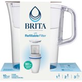 Brita Refillable Water Filtration System with Large 10 Cup Pitcher ...