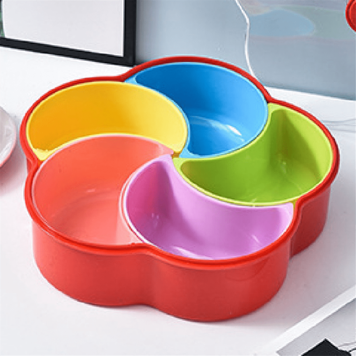 Flower Shaped Round Snack Fruit Tray Divided Snack Dried Fruit ...